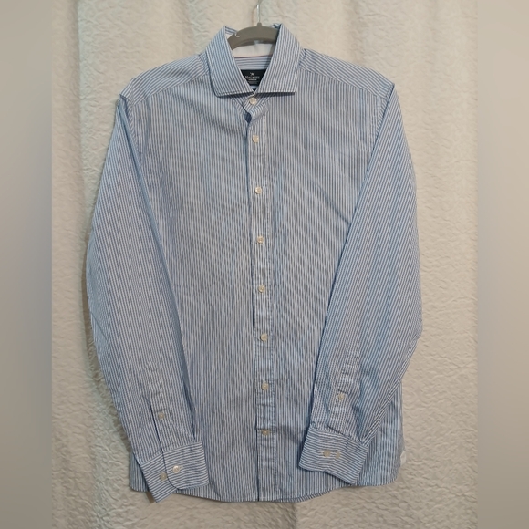 Hackett | Shirts | Hackett London Blue And White Dress Shirt Elegant ...